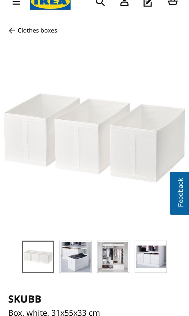 IKEA SKUBB Box in Black, Furniture & Home Living, Home Improvement ...