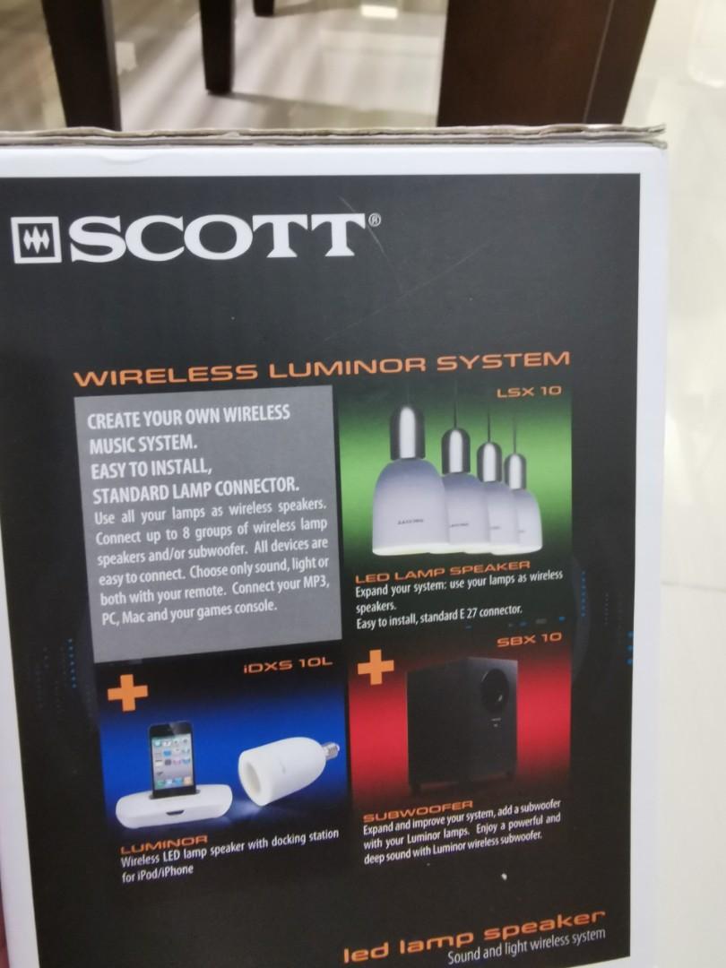 Scott LED lamp speaker, Furniture & Home Living, Lighting & Fans ...
