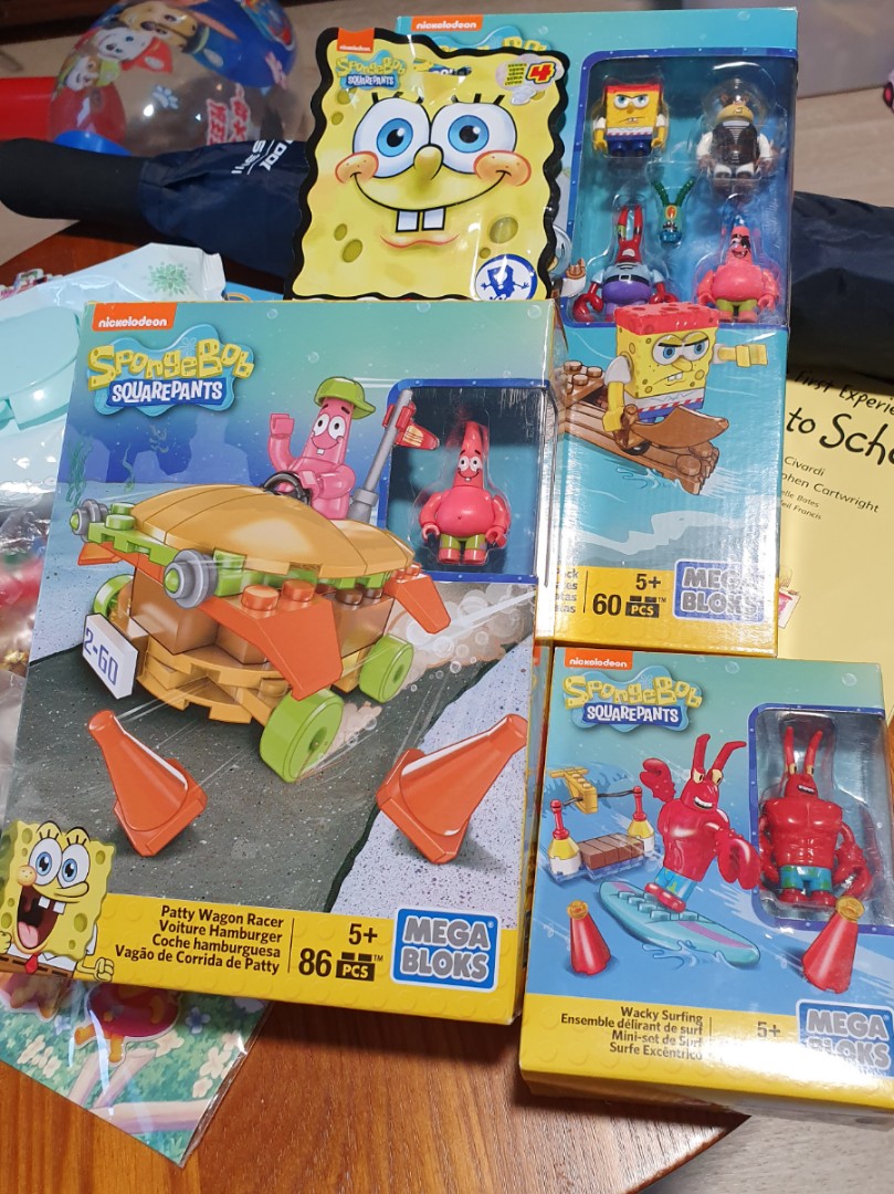 Spongebob Square Pants Mega Blok - all 4 items at one price, Toys ...