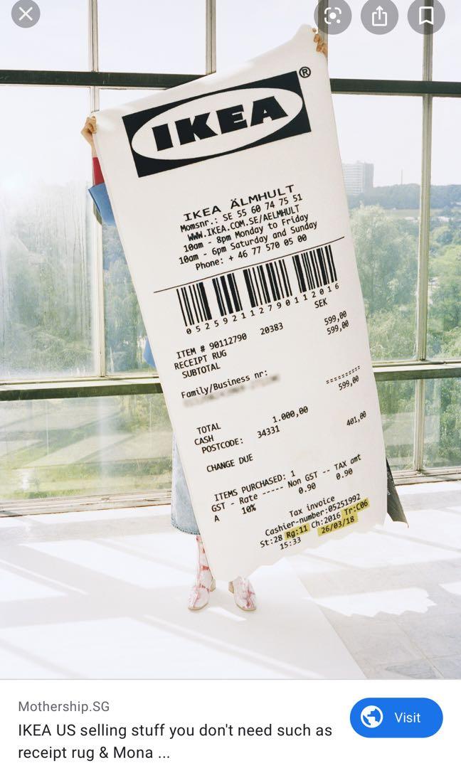 Ikea x virgil receipt rug, Furniture & Home Living, Home Decor, Carpets ...