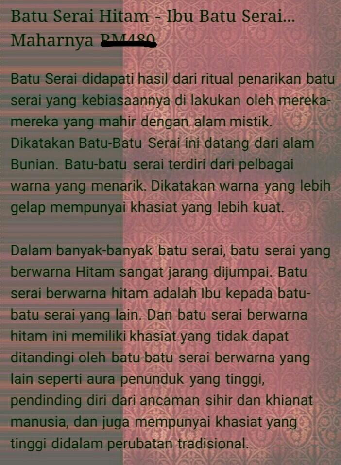 Permata serai hitam/ibu serai, Men's Fashion, Muslim Wear, Accessories ...