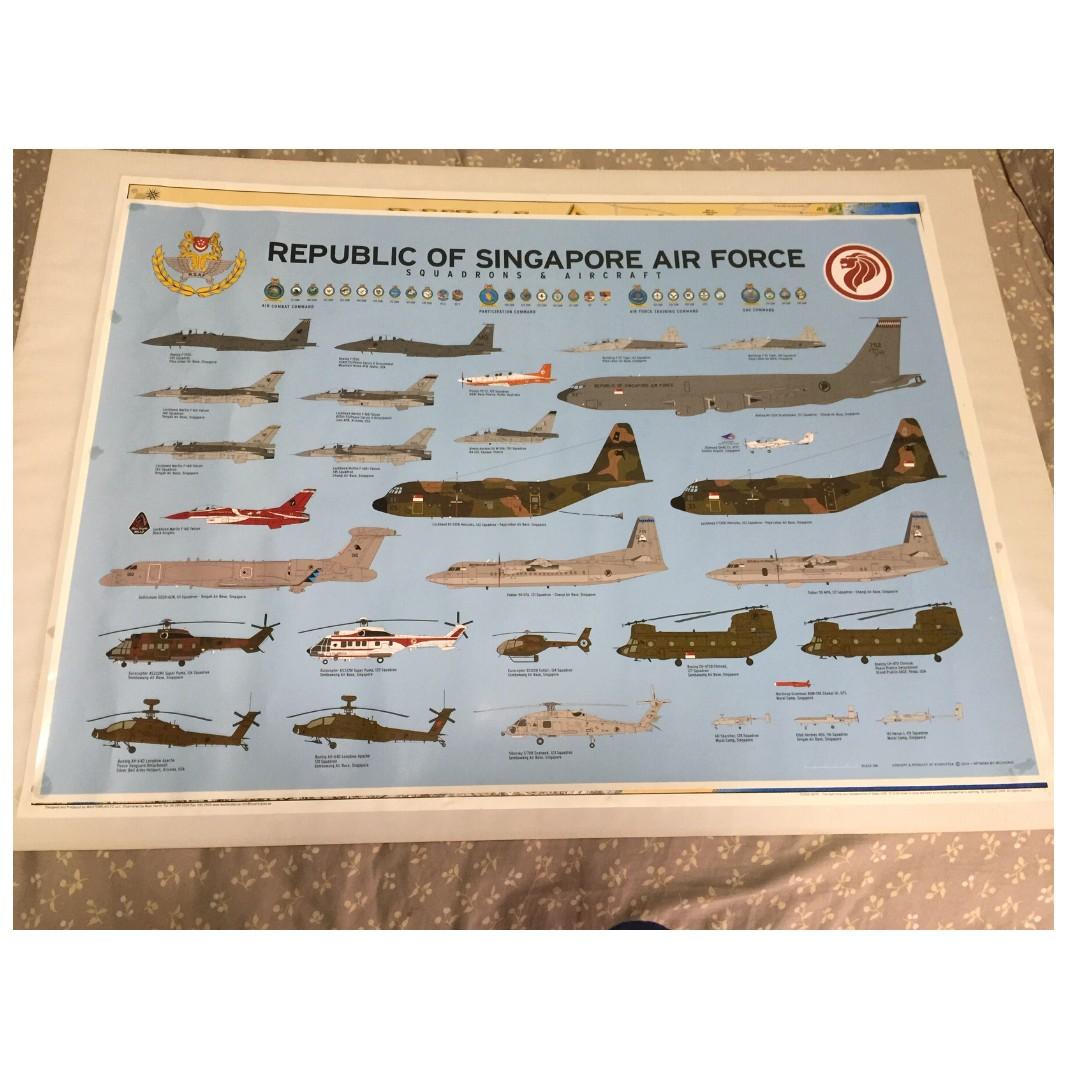 Republic of Singapore Air Force (RSAF) Squadrons & Aircraft Poster ...