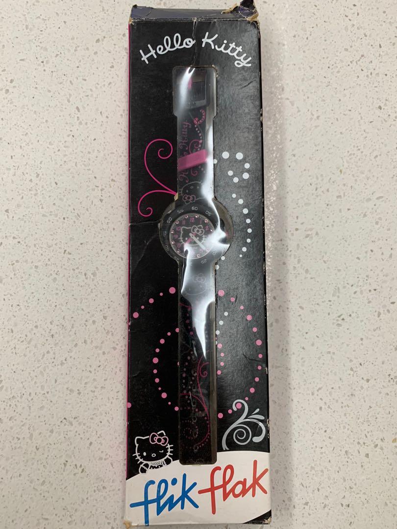 Swatch “Hello Kitty” Flik Flak, Luxury, Apparel on Carousell