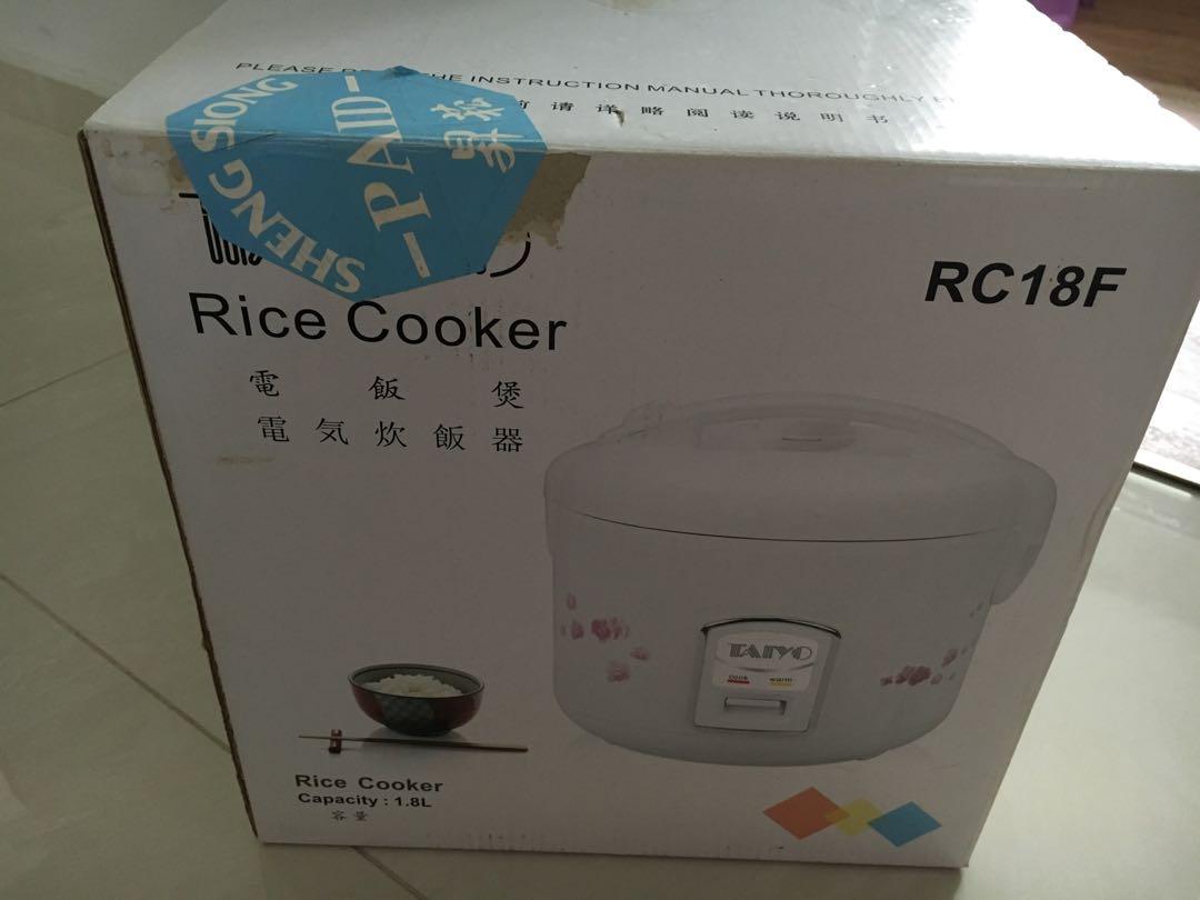 Taiyo Rice cooker 1.8L, TV & Home Appliances, Kitchen Appliances ...