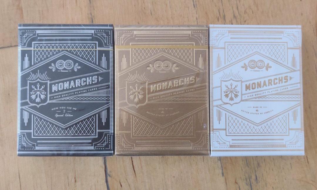 Theory 11 Monarch playing cards now you see me version, white version ...