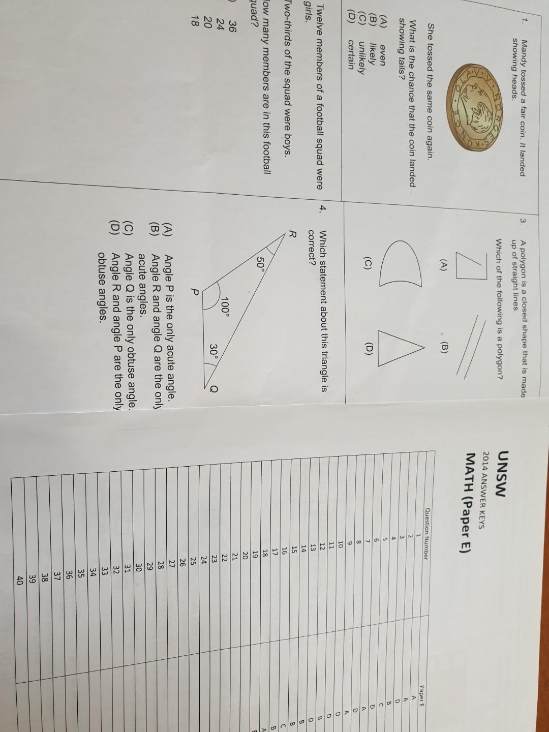 UNSW ICAS Exam Papers Eng Math Sci Paper E, Hobbies & Toys, Books ...