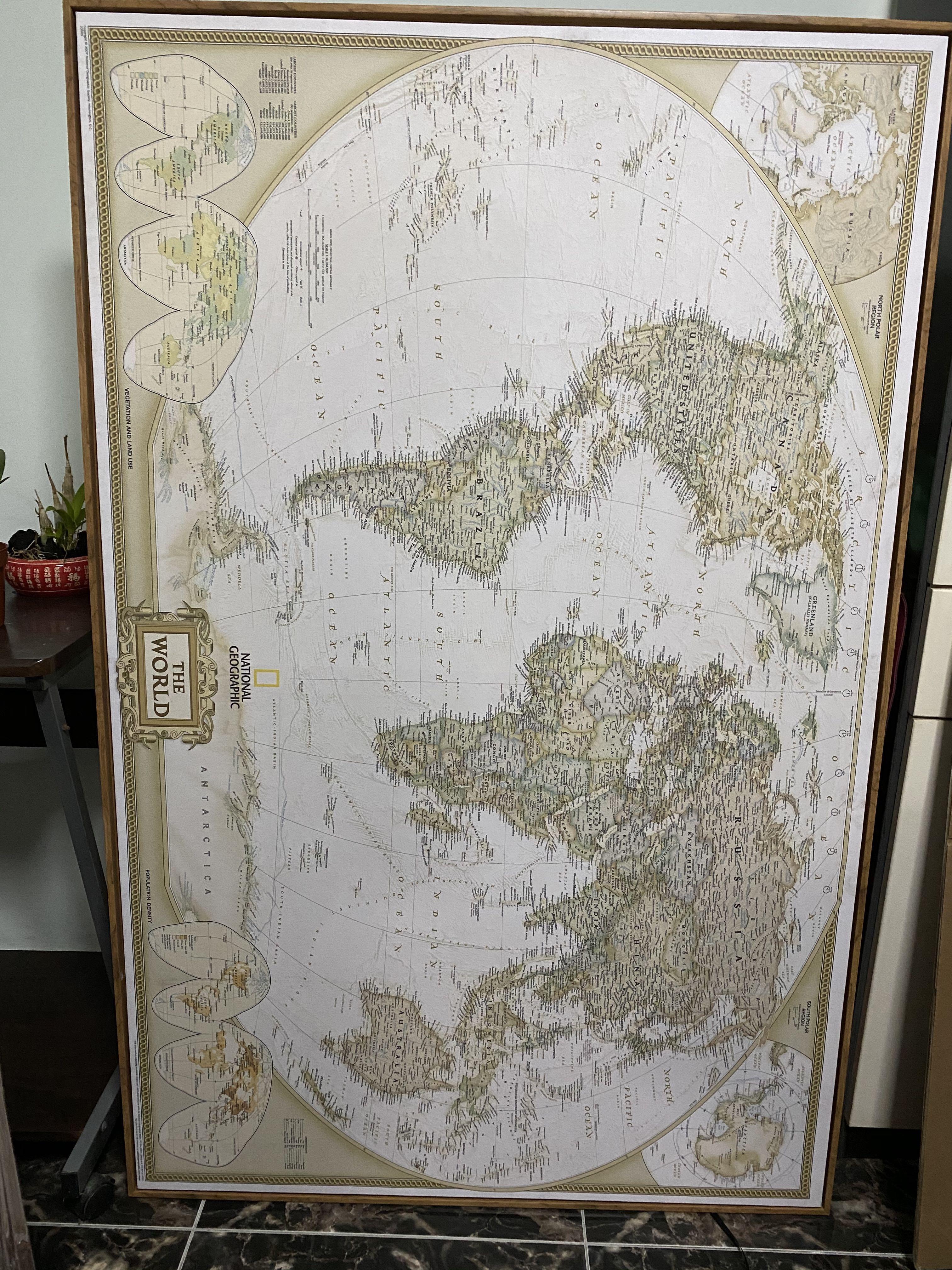 World Map, Furniture & Home Living, Home Decor, Frames & Pictures on ...