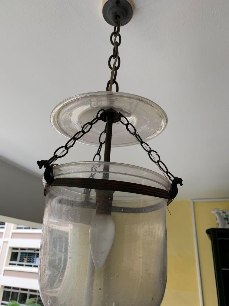 Antique colonial bell shaped hanging lamp, Hobbies & Toys, Memorabilia ...