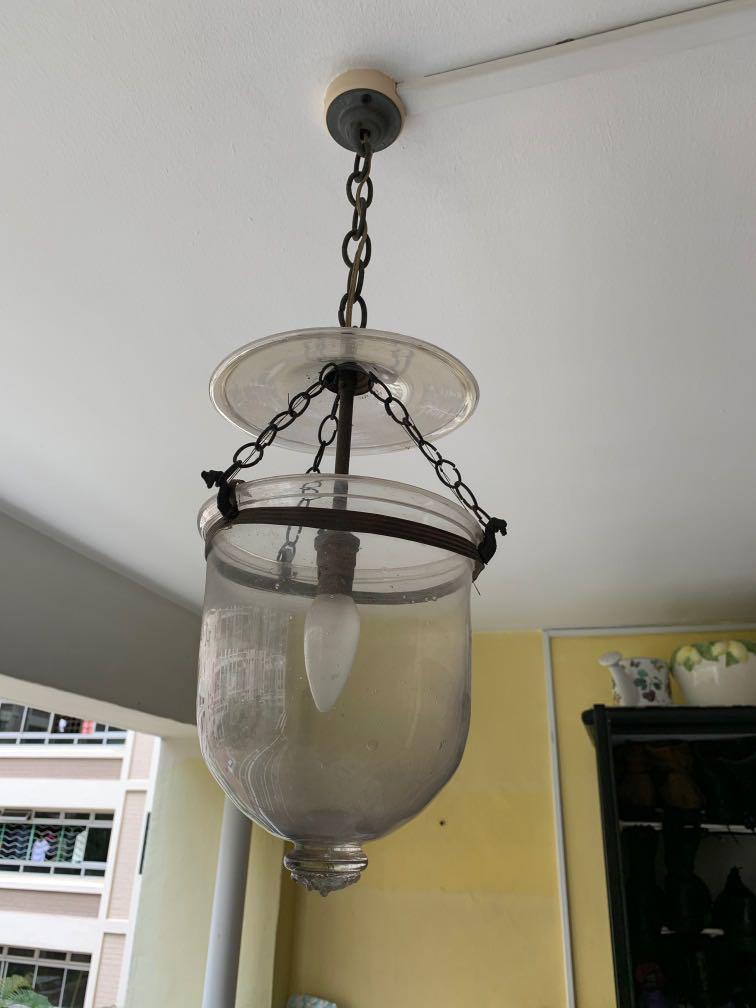 Antique colonial bell shaped hanging lamp, Hobbies & Toys, Memorabilia ...