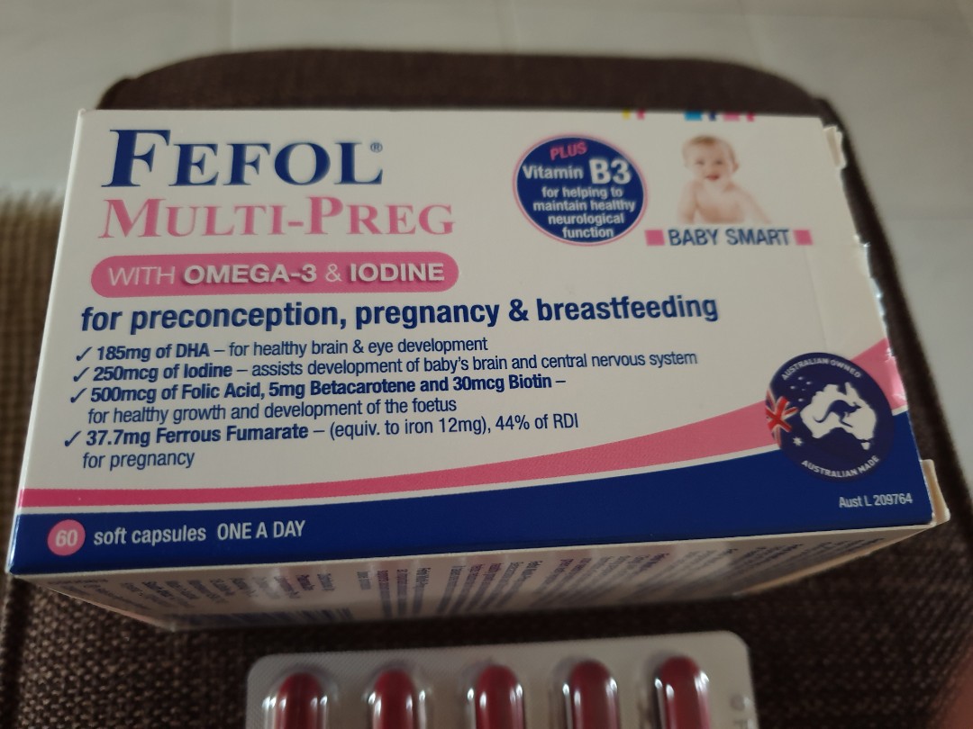 FEFOL MULTI-PREG with omega-3 & iodine plus vitamin B3, Babies & Kids ...