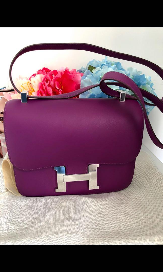 Hermes Constance 24 Anemone Purple (VERY RARE!), Luxury, Bags & Wallets ...