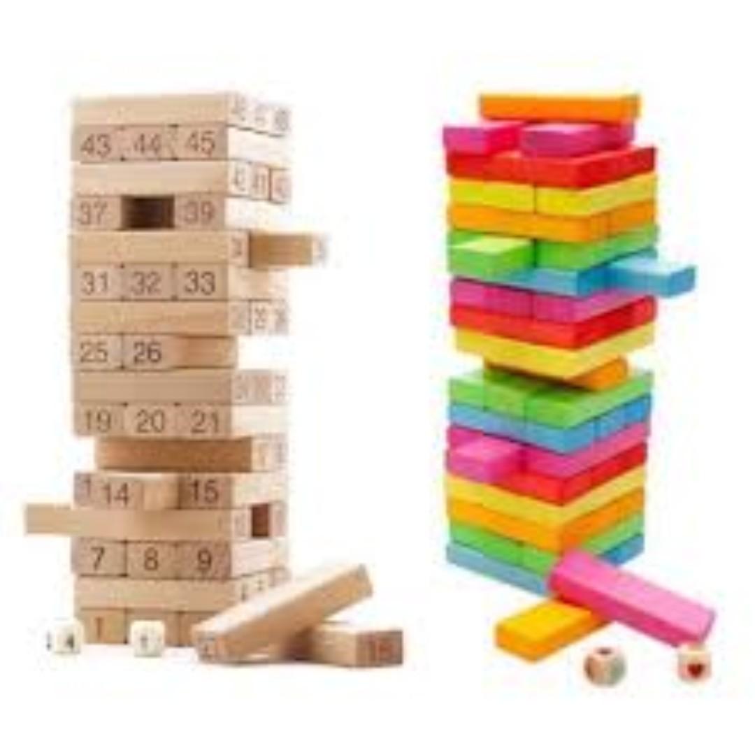 Jenga Colour and Numbers Wood, Hobbies & Toys, Toys & Games on Carousell