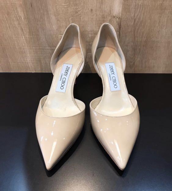 Jimmy Choo Patent Leather in Beige Classic - Sepatu Jimmy Choo Warna ...