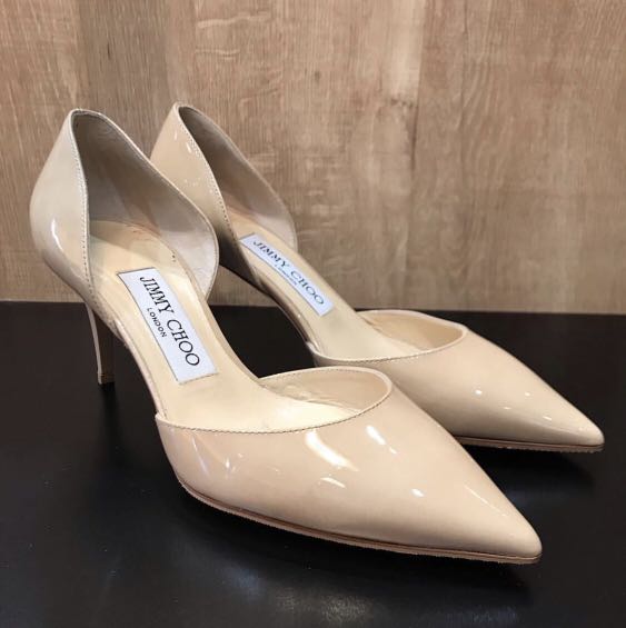 Jimmy Choo Patent Leather in Beige Classic - Sepatu Jimmy Choo Warna ...