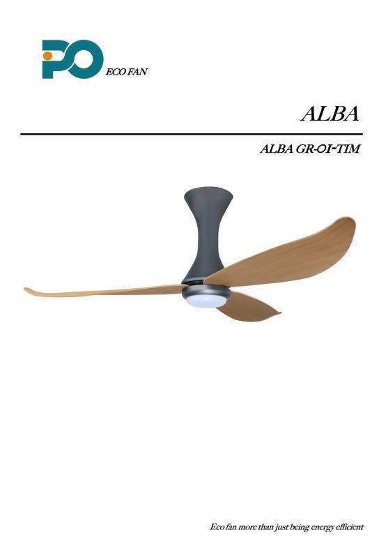 PO Eco Ceiling Fan ALBA, Furniture & Home Living, Lighting & Fans, Fans ...