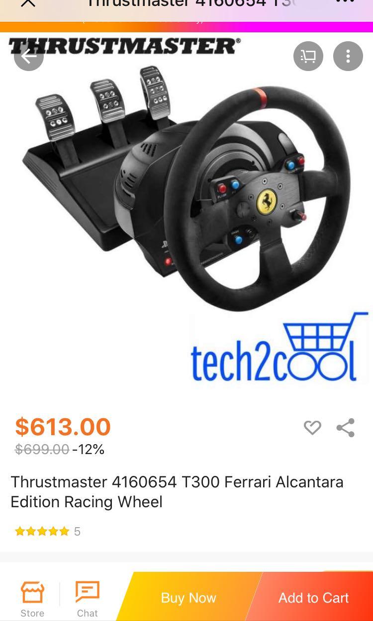 Thrustmaster 4160654 T300 Ferrari Alcantara Edition Racing Wheel, Toys ...