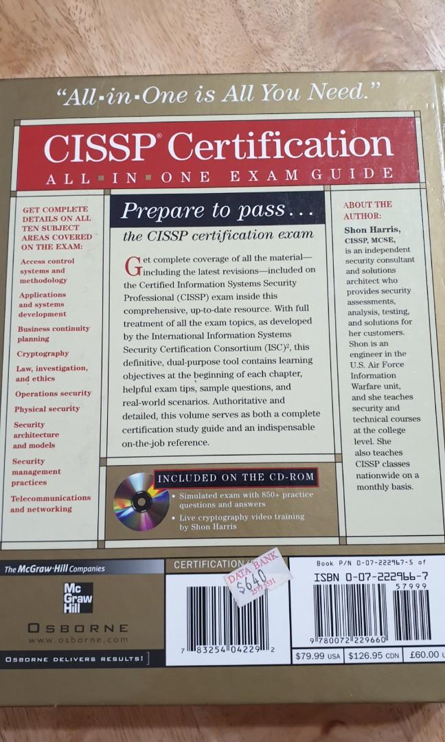 CISSP IT Security# ALL IN ONE - CISSP Certification Guide (UP: $200), Computers & Tech, Office ...