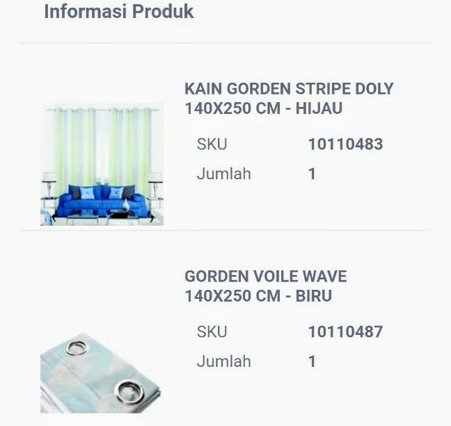 Informa curtain sheer nego sampai jadi, Perabotan Rumah di Carousell