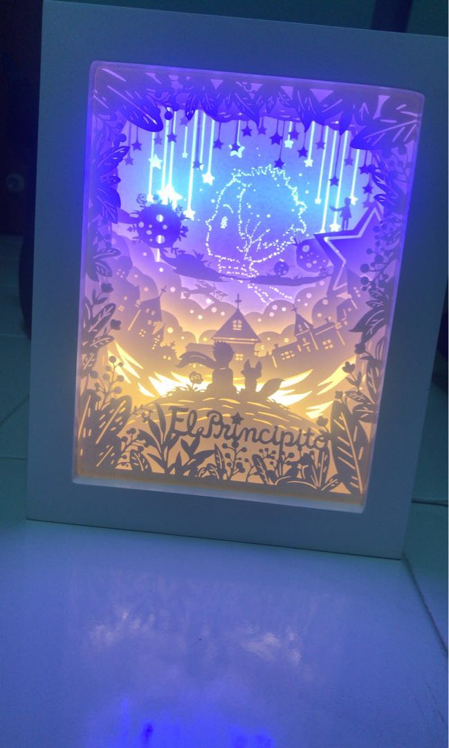 Little Prince layered paper cutting Night Light, Furniture & Home ...