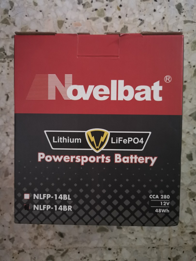 Novelbat lithium battery (NLFP-14BR) BNIB, Motorcycles, Motorcycle ...