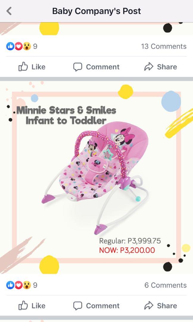 Preloved disney character baby rocker, Babies & Kids, Going Out, Other ...