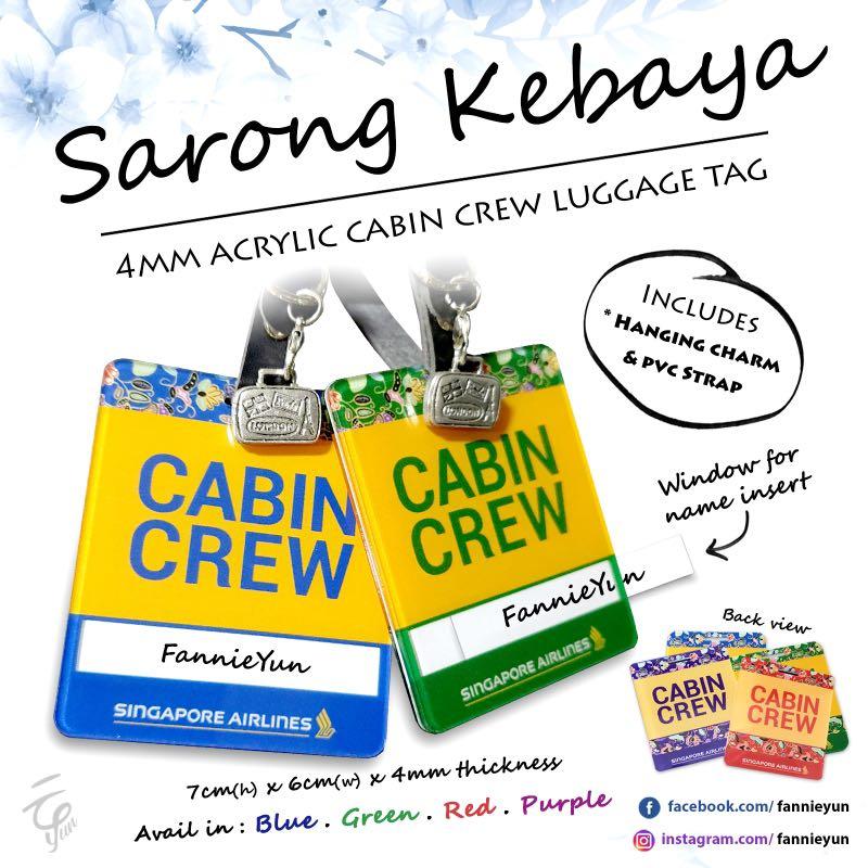 SIA Cabin Crew Men Luggage Tag with Window Name Insert Singapore ...