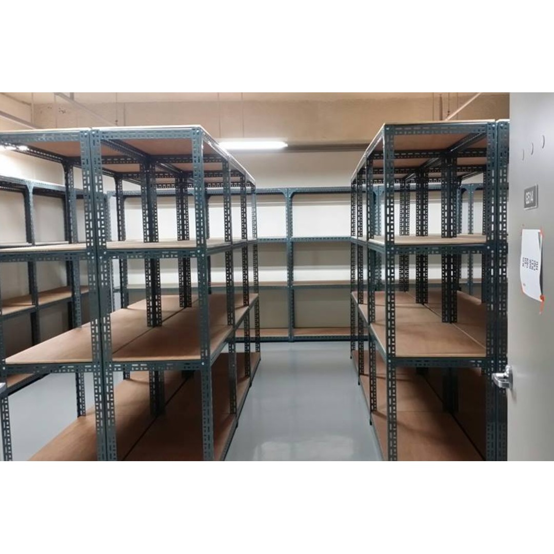 Steel Rack - Slotted Angle Post Wood Shelve, Furniture & Home Living ...