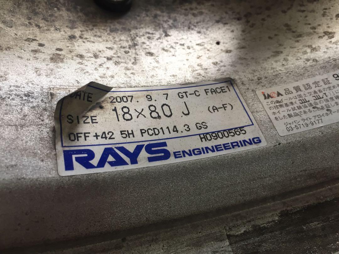18 GTC Gold Rays Engineering rim made in japan, Auto Accessories on ...