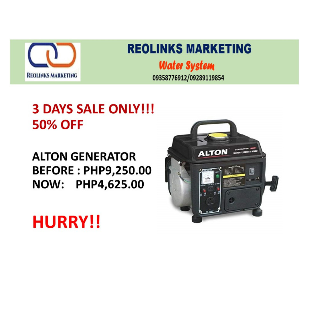 ALTON GENERATOR, Furniture & Home Living, Cleaning & Homecare Supplies ...