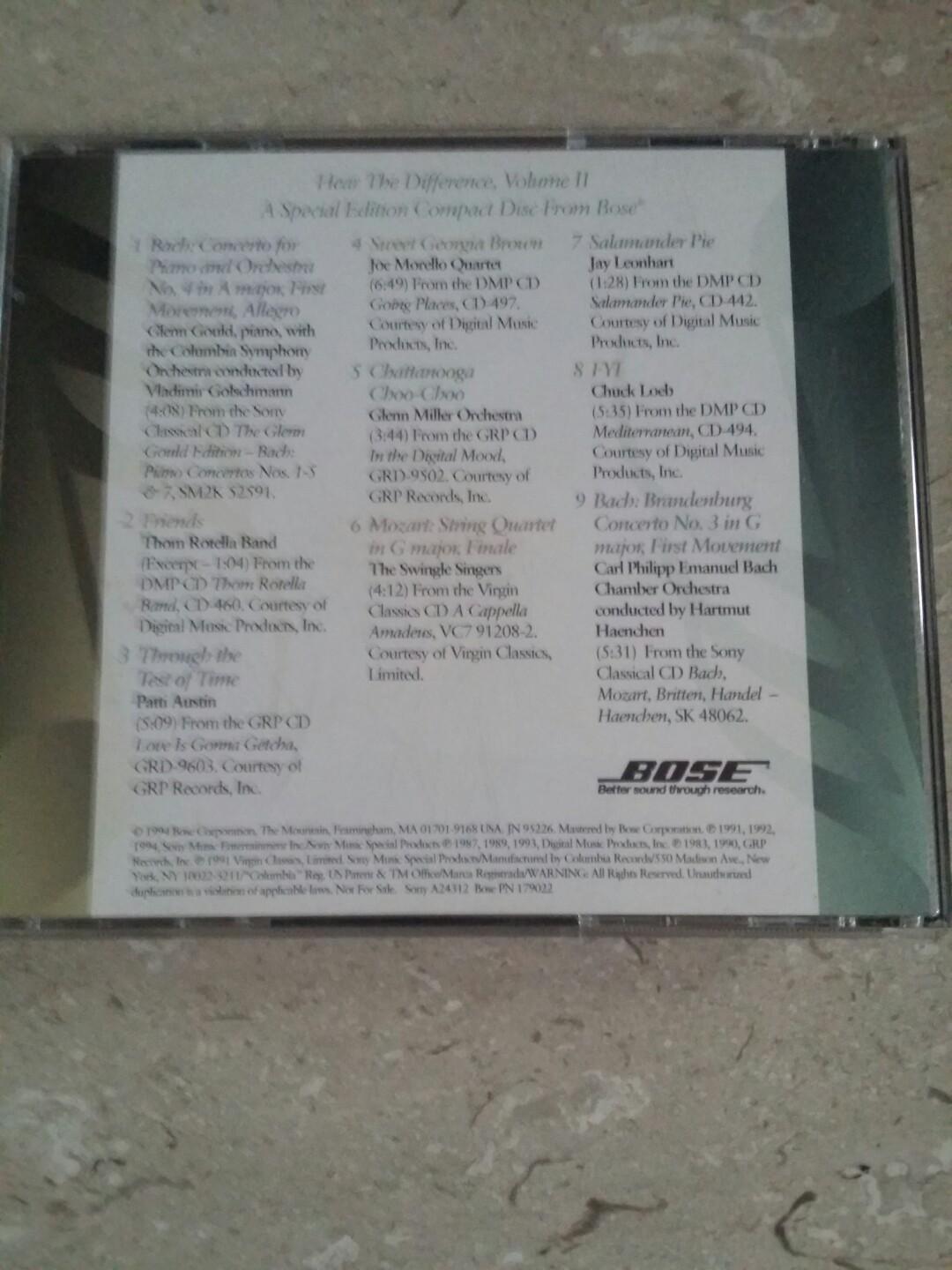 Bose sampler CD, Hobbies & Toys, Music & Media, CDs & DVDs on Carousell