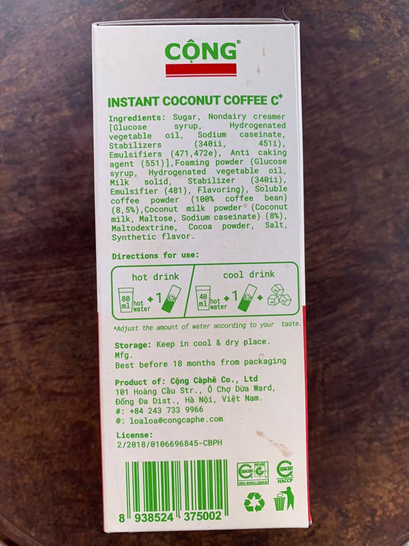 Cong Caphe Instant Coconut Coffee, Food & Drinks, Packaged & Instant ...