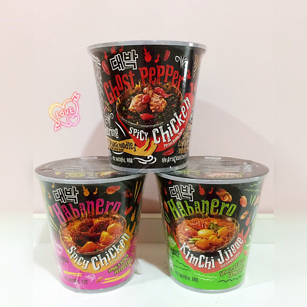 Ghost Pepper Habanero Spicy Chicken & Kimchi Jjigae Cup Noodles, Food ...