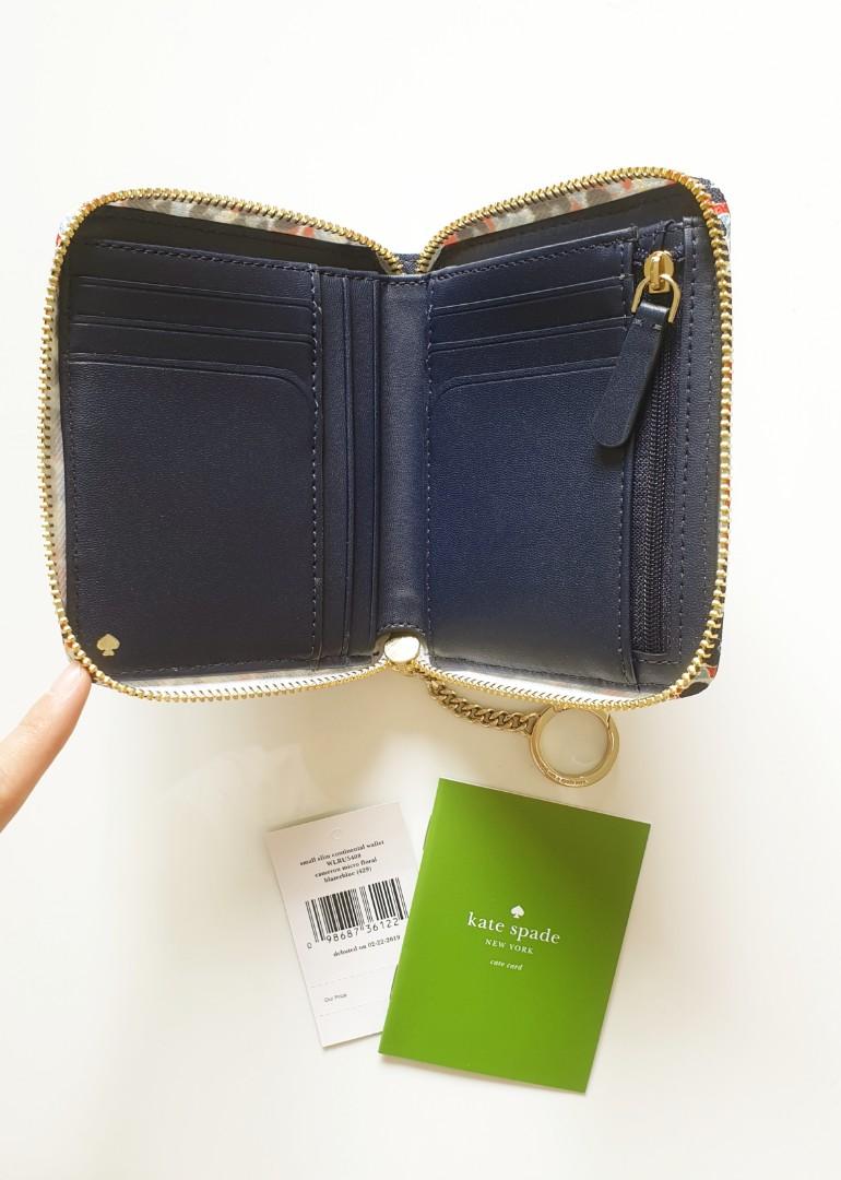 Kate Spade Cameron Micro Floral Small Slim Continental Wallet Navy ...