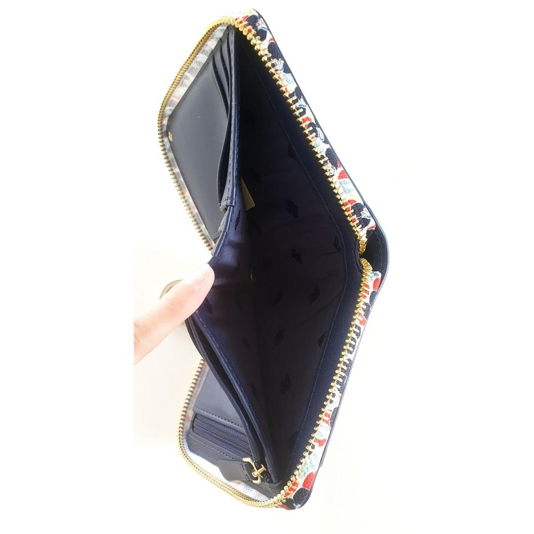 Kate Spade Cameron Micro Floral Small Slim Continental Wallet Navy ...