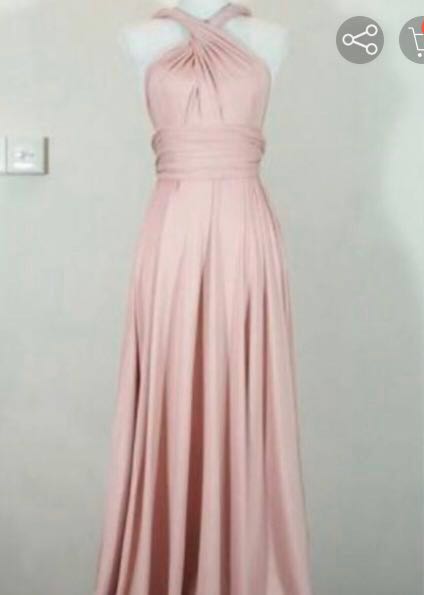 Pastel Pink Infinity Dress, Women's Fashion, Dresses & Sets, Dresses on ...