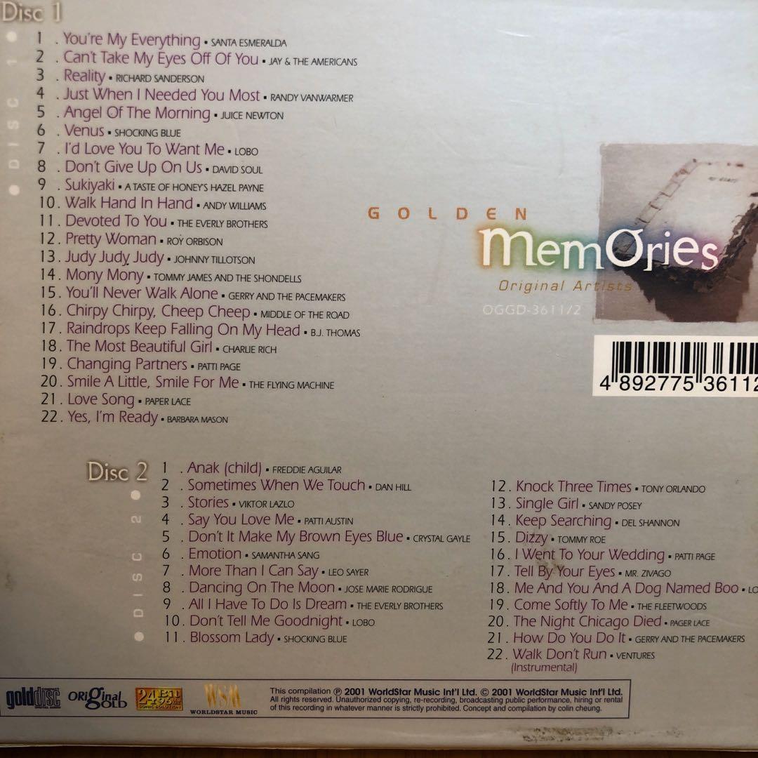 Golden Memories 1,2 24bit original artists 共4cd 金碟 碟淺痕, 興趣及遊戲, 音樂樂器 ...