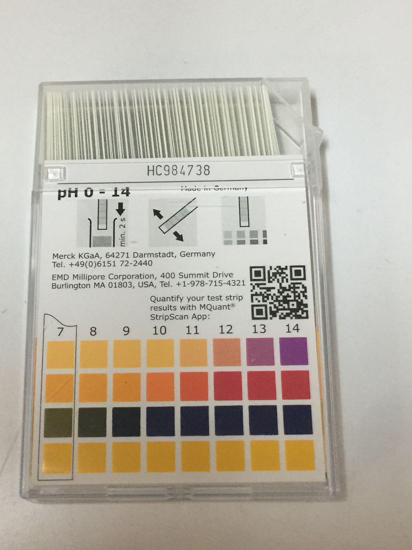 pH universal indicator strips / pH paper 0 - 14 (Box of 100 strips ...