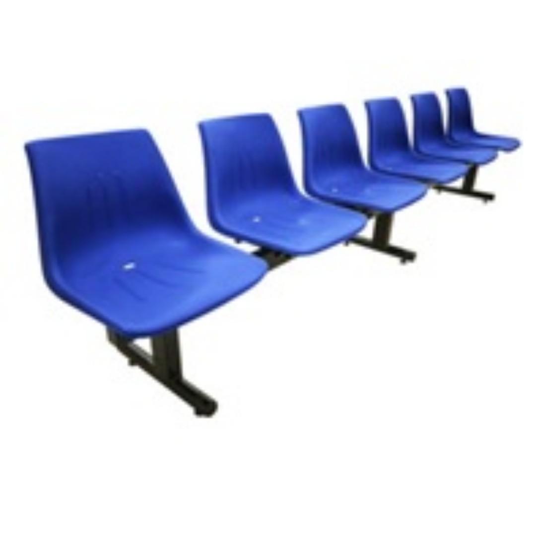 Plastic Gang Chair (Metal Legs) Blue Color, Furniture & Home Living ...