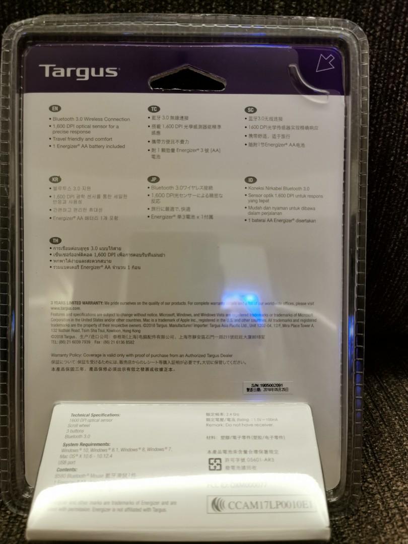 Targus B580 Bleutooth Mouse, Computers & Tech, Parts & Accessories ...