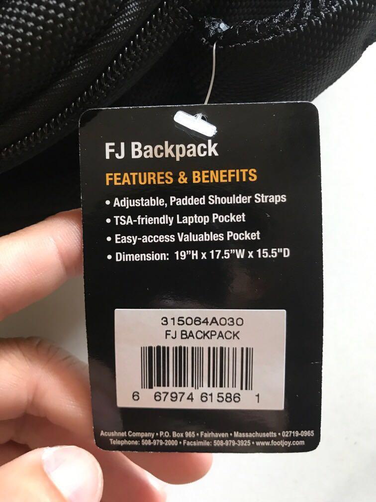 FootJoy Backpack - Black, Women's Fashion, Bags & Wallets, Backpacks on ...