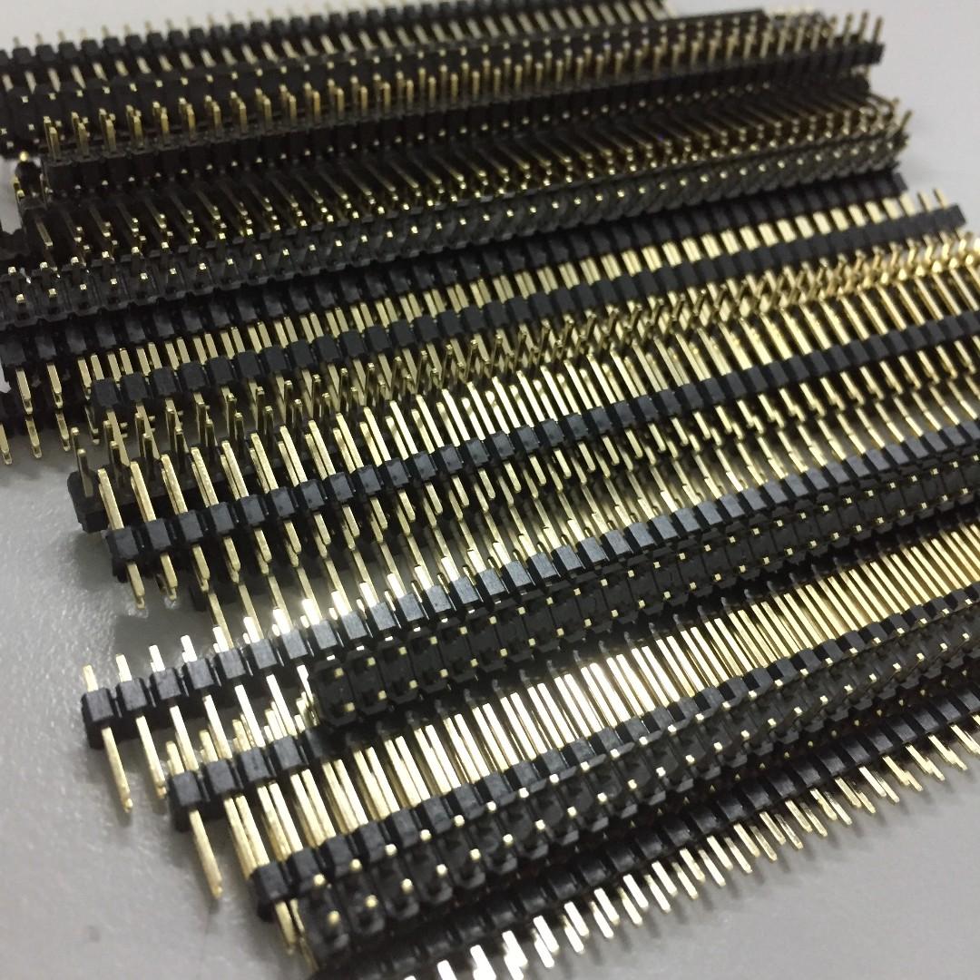 Pin Header 40 Way x DIL 2 Row Vertical Gold 40W strips , TV & Home ...