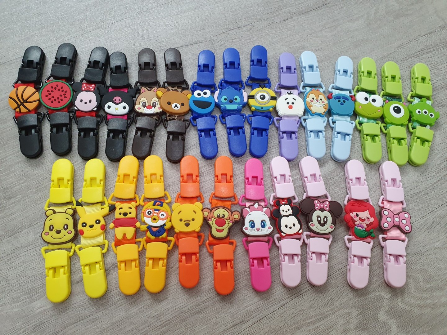 Multipurpose clips pacifier clips disney pokemon sanrio, Babies & Kids ...