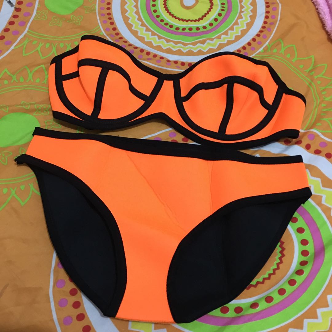 Neon orange swimsuit, Women's Fashion, Swimwear, Bikinis & Swimsuits on ...