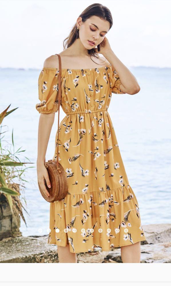 TCL Rinasa Floral Printed Midi Dress, Women's Fashion, Dresses & Sets ...