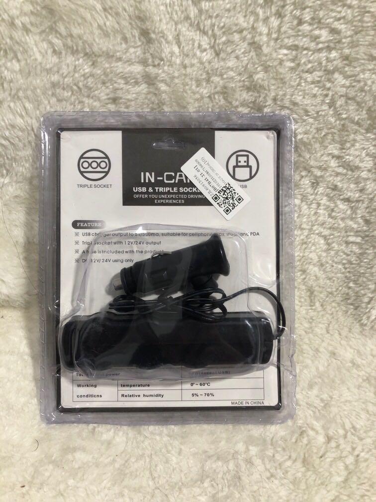 USB TRIPLE SOCKET SPLITTER, Car Accessories, Accessories on Carousell