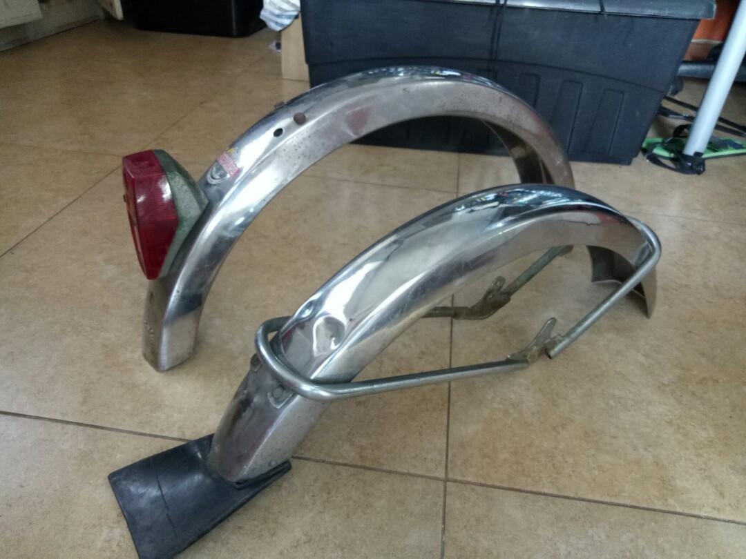Vintage Fender Mud Guard Stainless with Tail Light for Moped or Retro ...