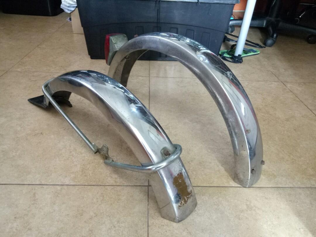 Vintage Fender Mud Guard Stainless with Tail Light for Moped or Retro ...