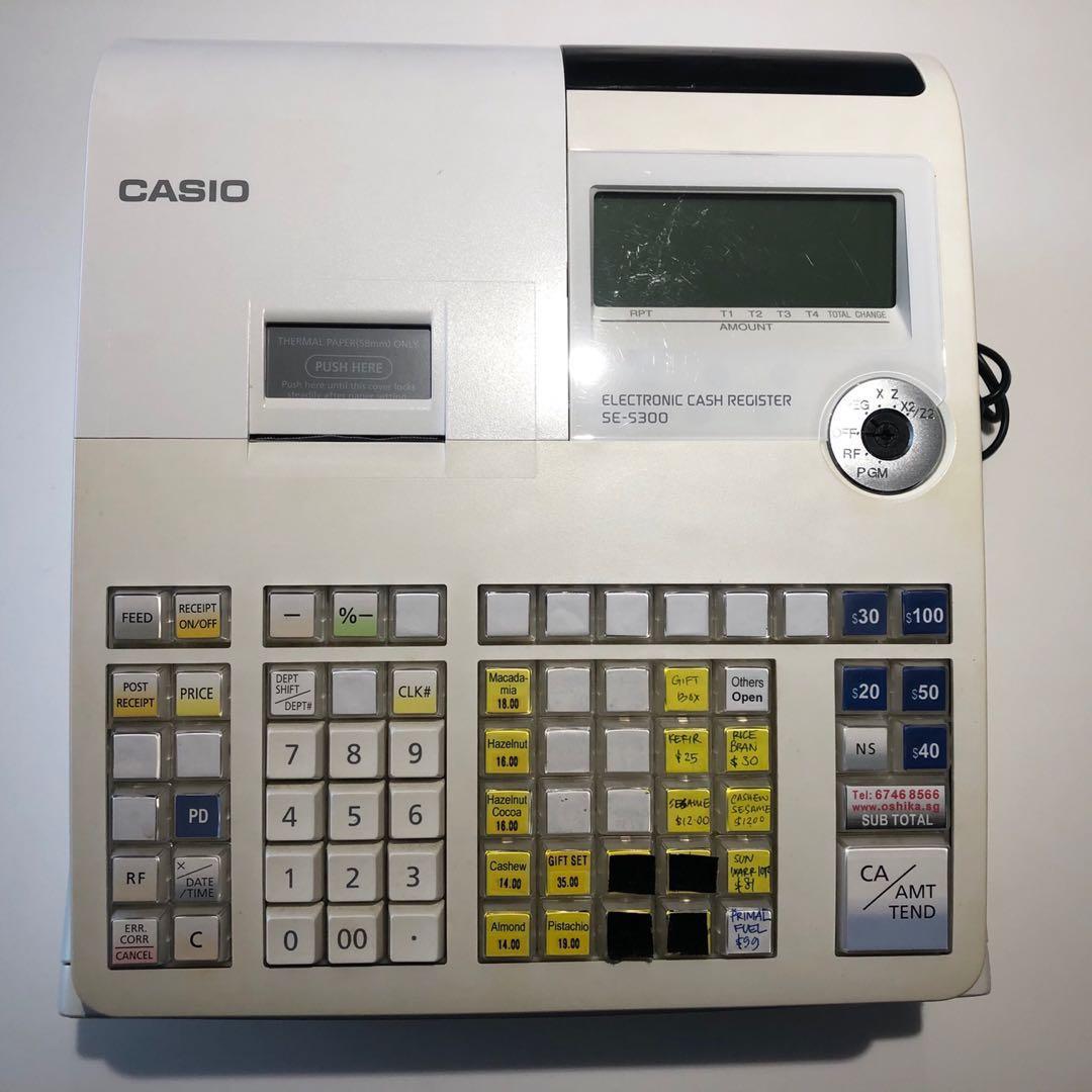 Casio SE-S300 Cash Register, Computers & Tech, Office & Business Technology on Carousell
