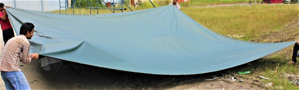 Express Nylon 18 ft x 18 ft PVC Tarpaulin Vinylon Olive Green Ready ...
