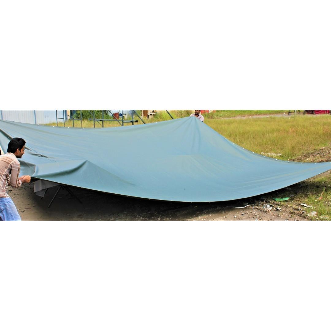 Express Nylon 20 ft x 20 ft PVC Tarpaulin Vinylon Olive Green Ready ...